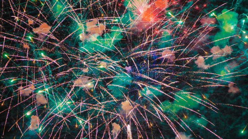 A Colourful Explosion of Fireworks in the Night Sky. Stock Image ...