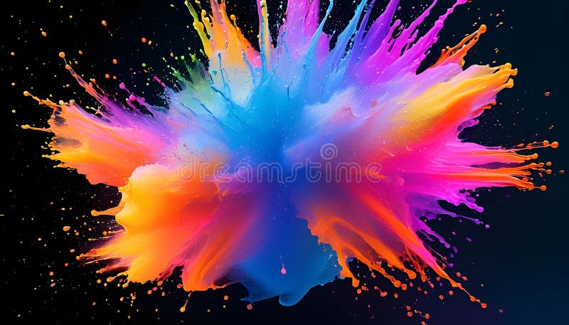 A Colourful Explosion of Paint is Shown in the Image Stock Illustration ...
