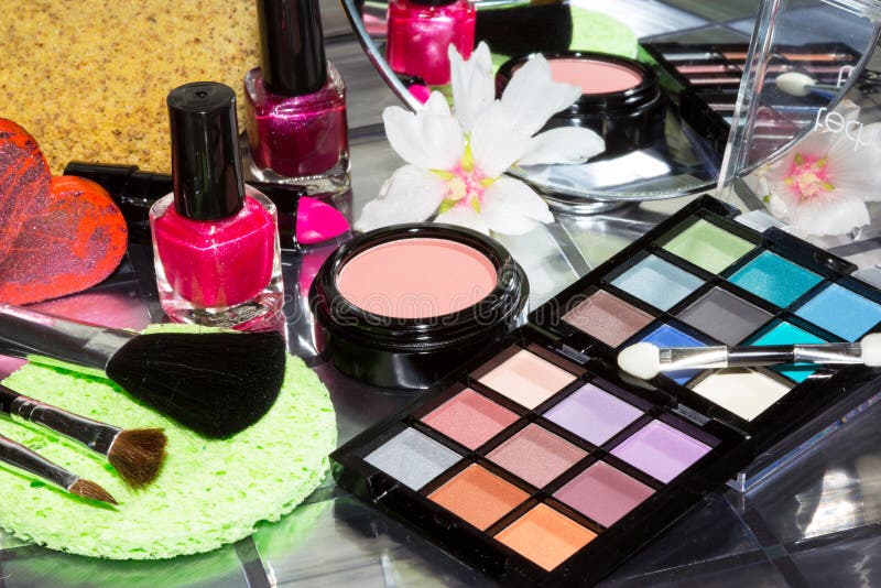 Colourful Eye Makeup with Assorted Cosmetics Stock Image - Image of ...