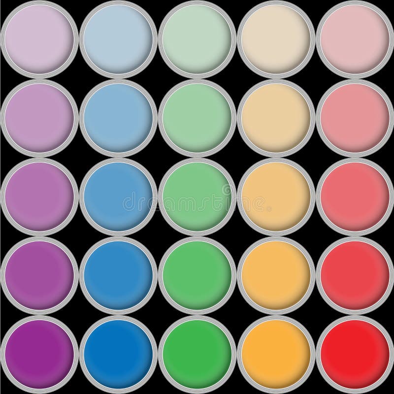 Colourful Fading Paint Tints, Cans, Vector Illustration Stock Vector ...