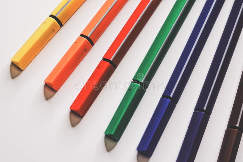 Colourful Felt-tip Pens for Drawing Stock Image - Image of group ...