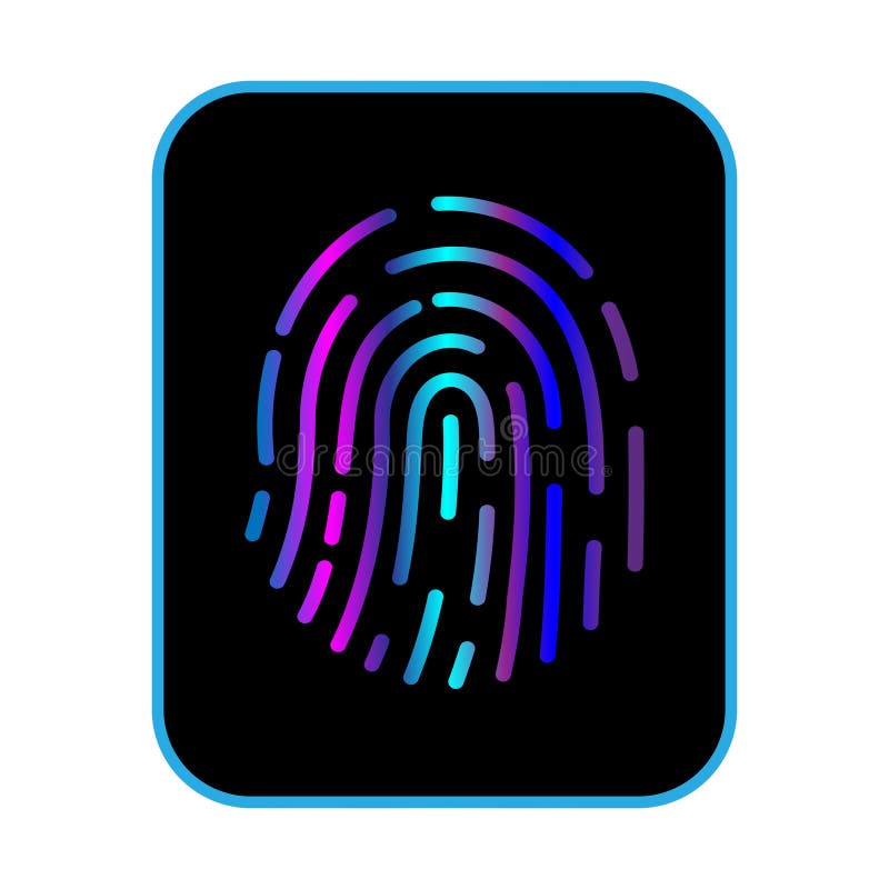 Colourful Fingerprint ID. Scans Fingerprint Stock Vector - Illustration ...