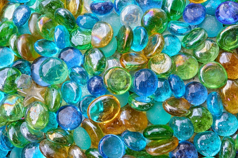 Colourful Fire Glass Beads. Background. Stock Photo - Image of blue ...