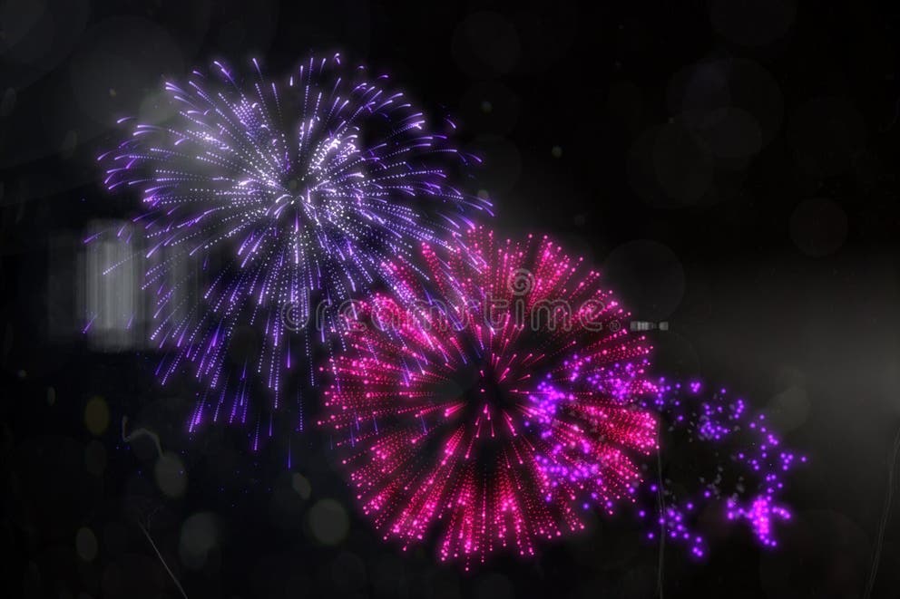 Colourful Fireworks Exploding on Black Background Stock Photo - Image ...