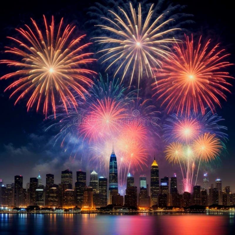 A Colourful Fireworks Display for a Celebration Stock Photo - Image of ...