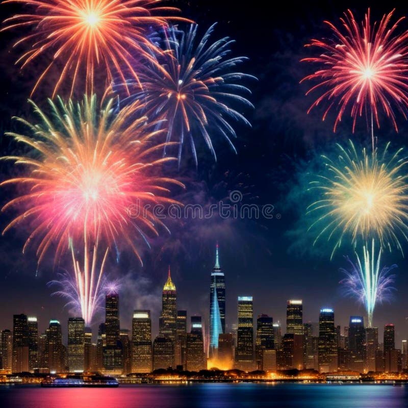A Colourful Fireworks Display for a Celebration Stock Image - Image of ...