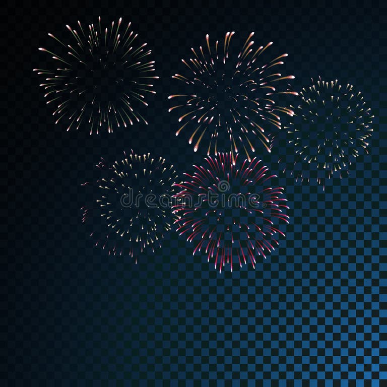 Colourful Fireworks Vector on Transparent Background Stock Vector ...