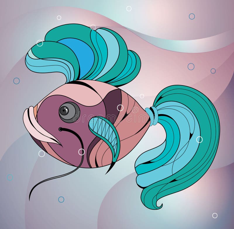 Colourful fish stock vector. Illustration of vector, gradient - 63860773