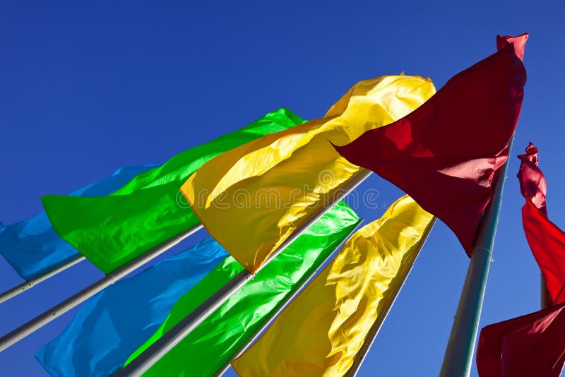 Colourful flags stock photo. Image of blue, fluttering - 21126206