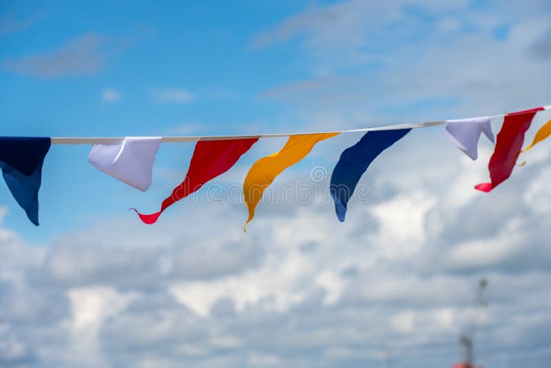 Pride Flags on a Line Waving in the Wind.. Stock Image - Image of ...