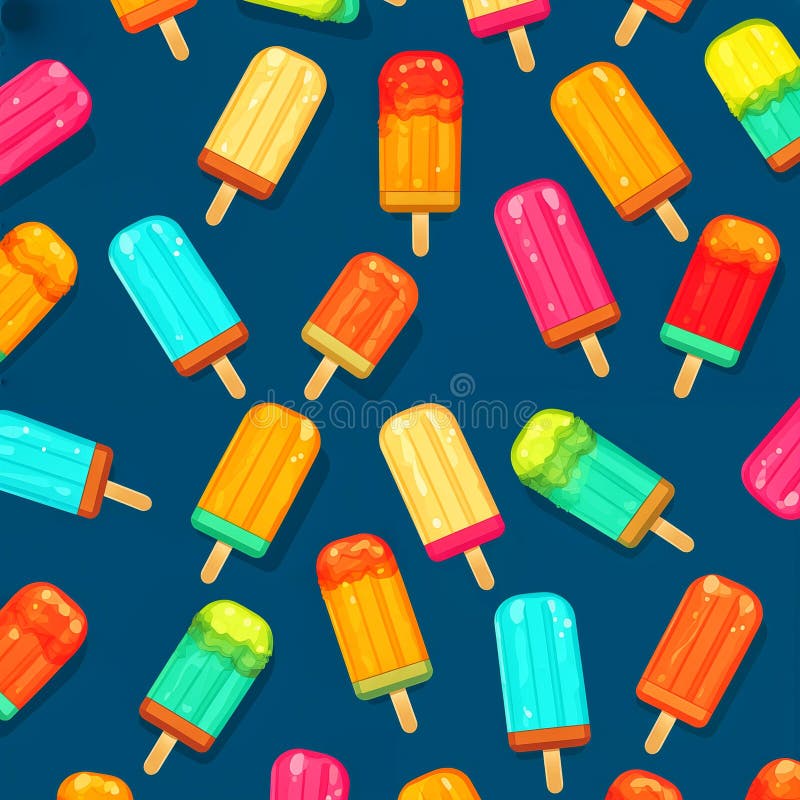 Colourful Flat Design Popsicle Ice Cream Graphic Illustration Stock ...