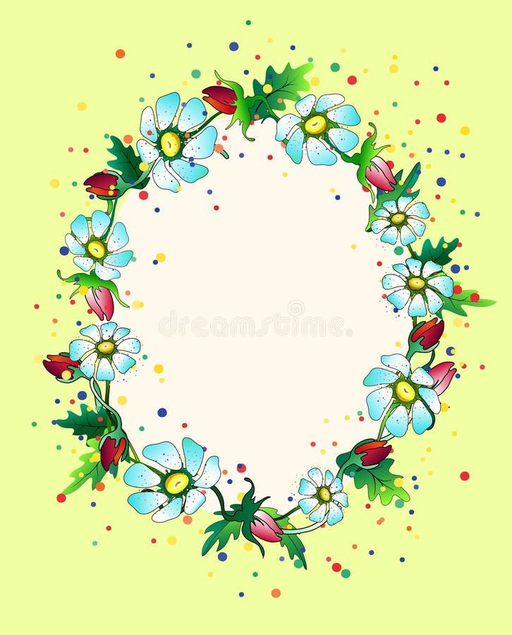 Colourful flower frame stock vector. Illustration of stem - 44357547