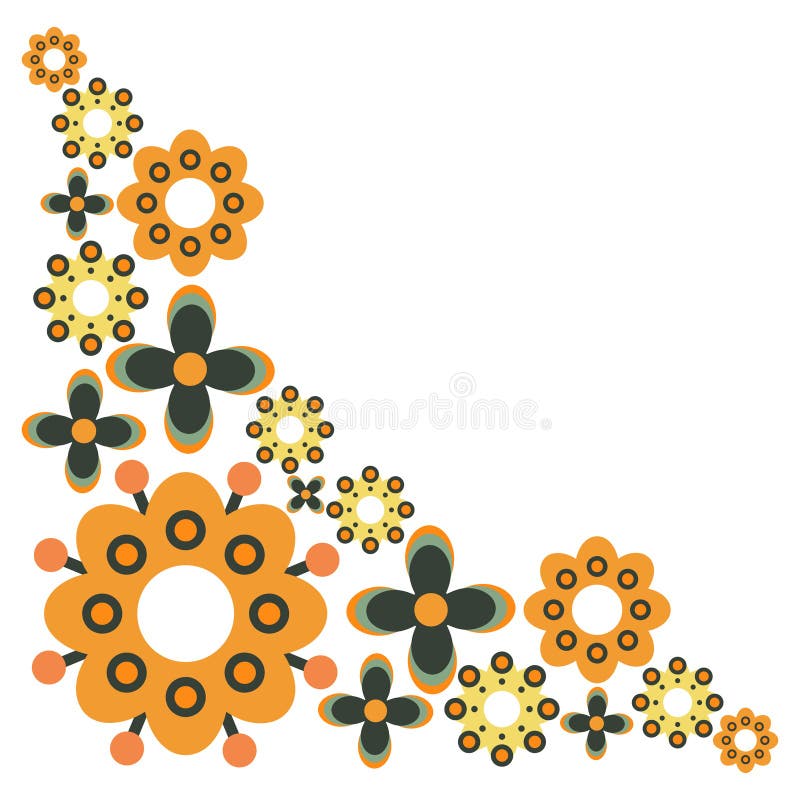Colourful Flower Frame Corner Stock Illustration - Illustration of ...
