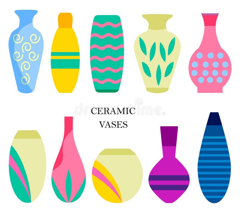Colourful Flowers and Plants in Vases. Vector Illustration Stock ... Colourful Flowers and Plants in Vases. Vector Illustration Stock ...
