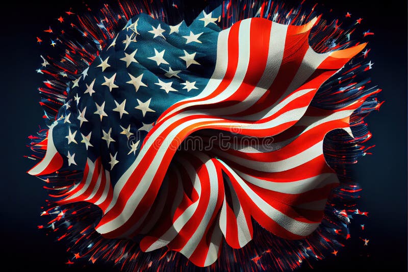 Colourful Forth of July Independence Day Generative AI Illustration ...