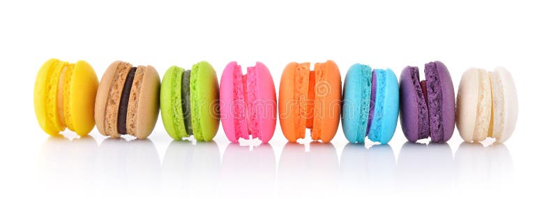 French Macaroons. Three Colorful Macaroons Stock Image - Image of ...