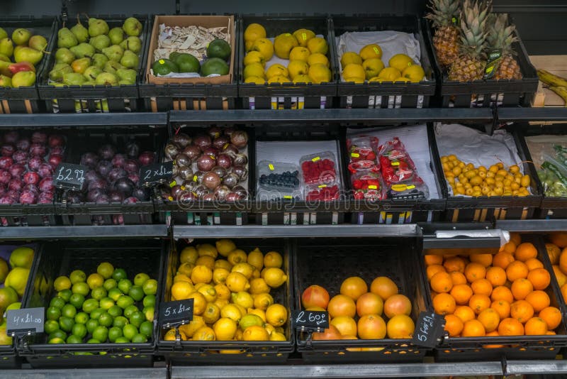 Colourful Fresh Fruits on Market Stock Photo - Image of food, healthy ...