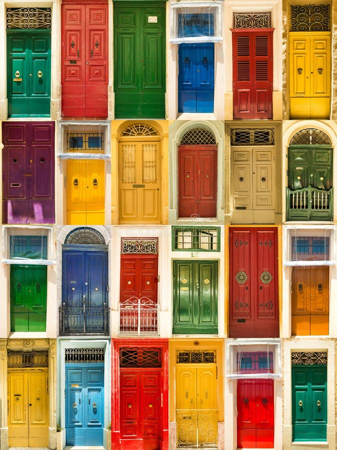 Colourful Front Doors To Houses Stock Image - Image of residence ...
