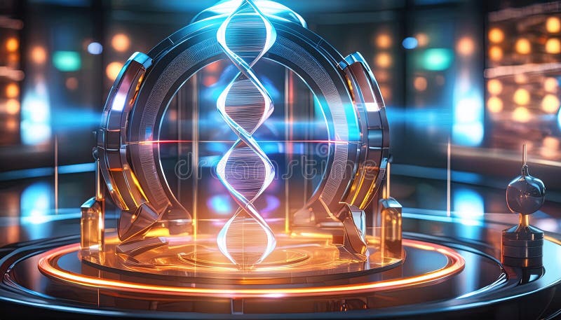 Colourful Futuristic DNA Structure Stock Illustration - Illustration of ...