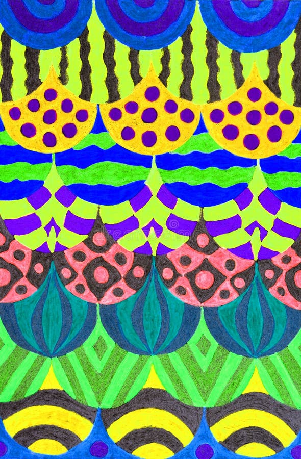 Colourful gel pen drawing stock image. Image of drawn - 112351865