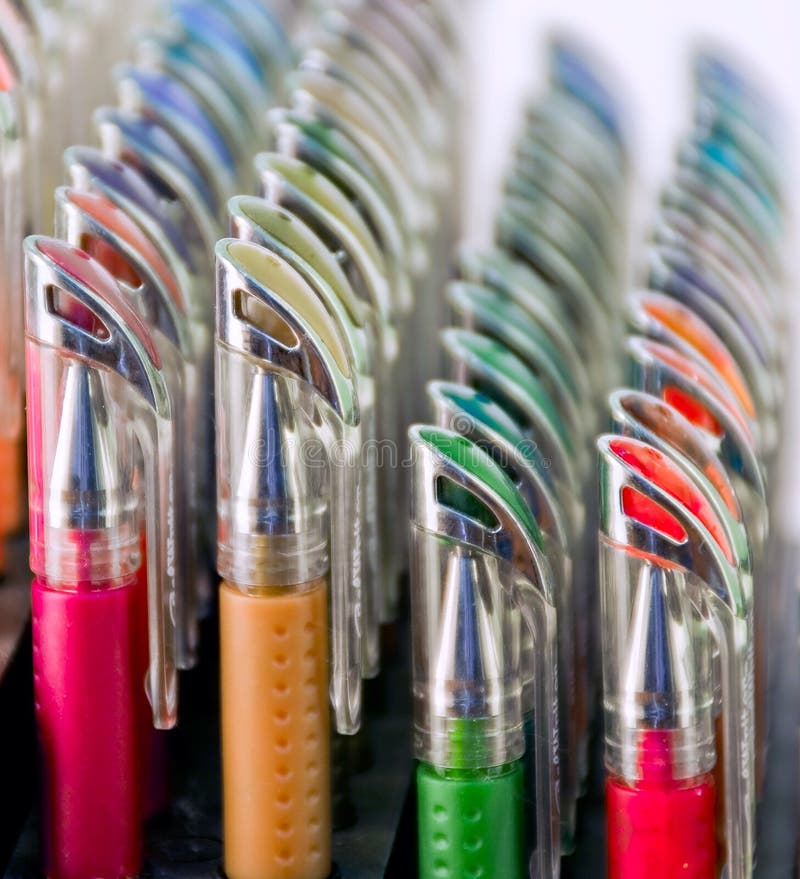 Colourful Gel Pens stock photo. Image of educate, design - 4055196