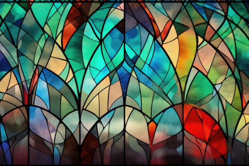 Colourful Glass Pattern, Created Using Generative Ai Technology Stock ...