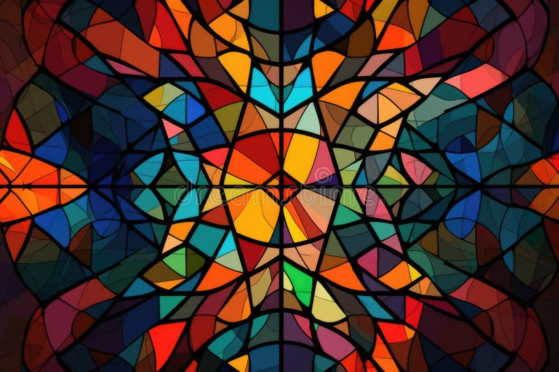 Colourful Glass Pattern, Created Using Generative Ai Technology Stock ...