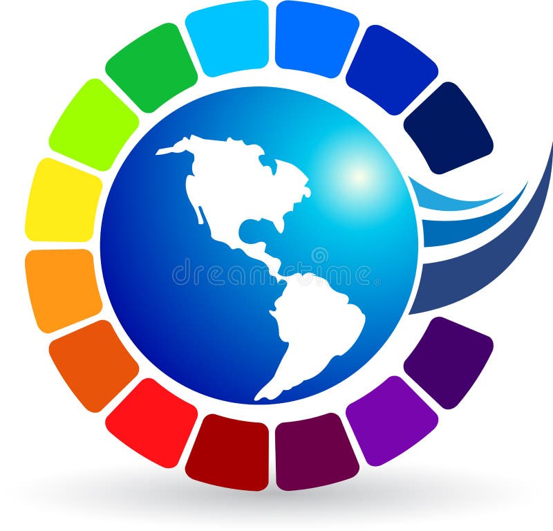 Colourful globe stock illustration. Illustration of graphic - 16848443