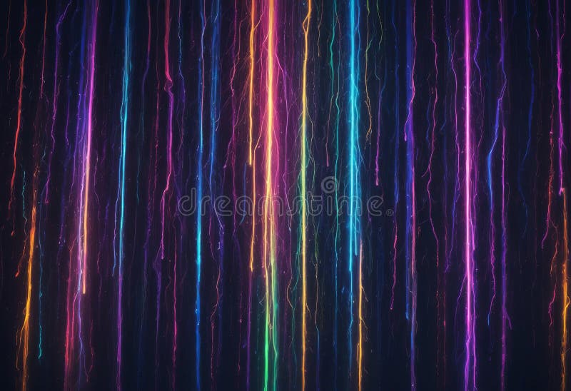 Colourful, Glowing Rain Art Background Banner Stock Illustration ...