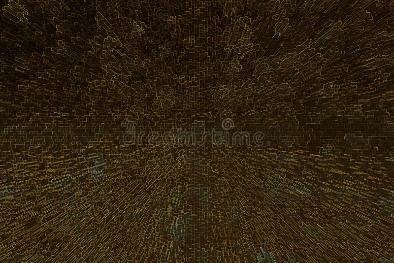 Colourful and Gold Line Square and Curve Pattern on Black Abstract ...