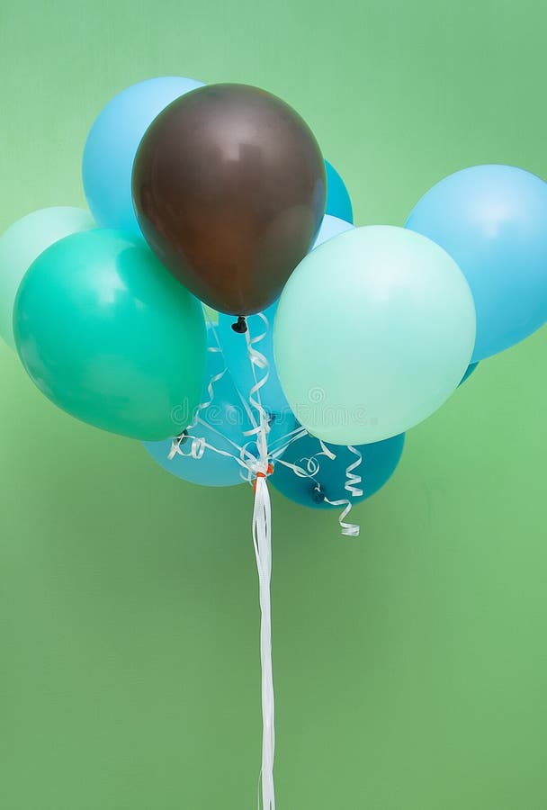 Colourful Green and Blue Balloon Stock Image - Image of party, blue ...