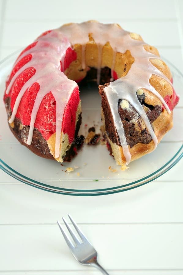 Colourful Gugelhupf Cake stock image. Image of flowers - 31000107