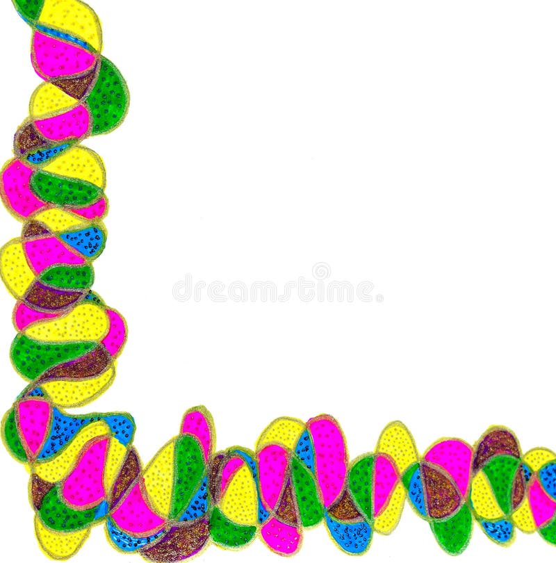 Colourful Hand Drawn Border. Stock Illustration - Illustration of ...