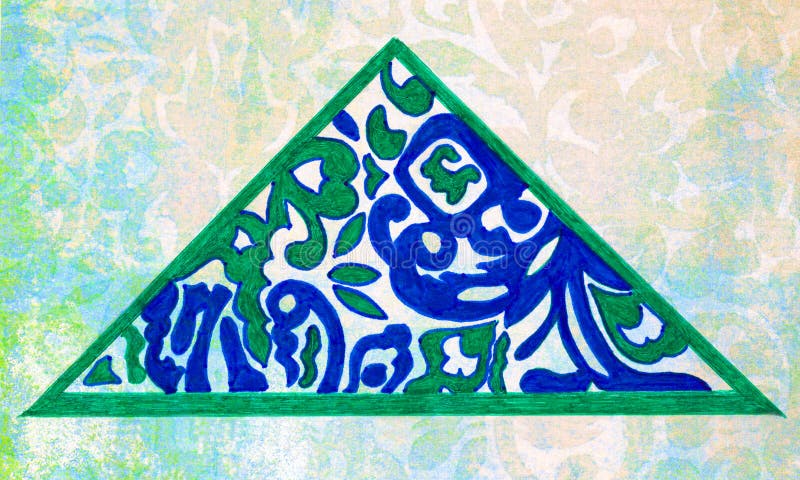 Patterned Drawing of Triangle. Stock Illustration - Illustration of ...