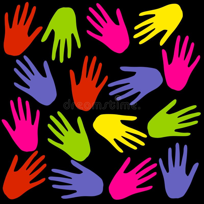 Colourful handprint paint stock vector. Illustration of individuality ...