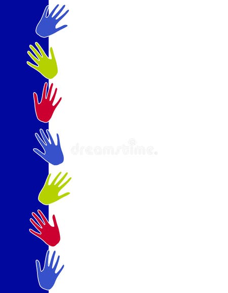 Colourful Hand Prints Border Stock Illustration - Illustration of ...