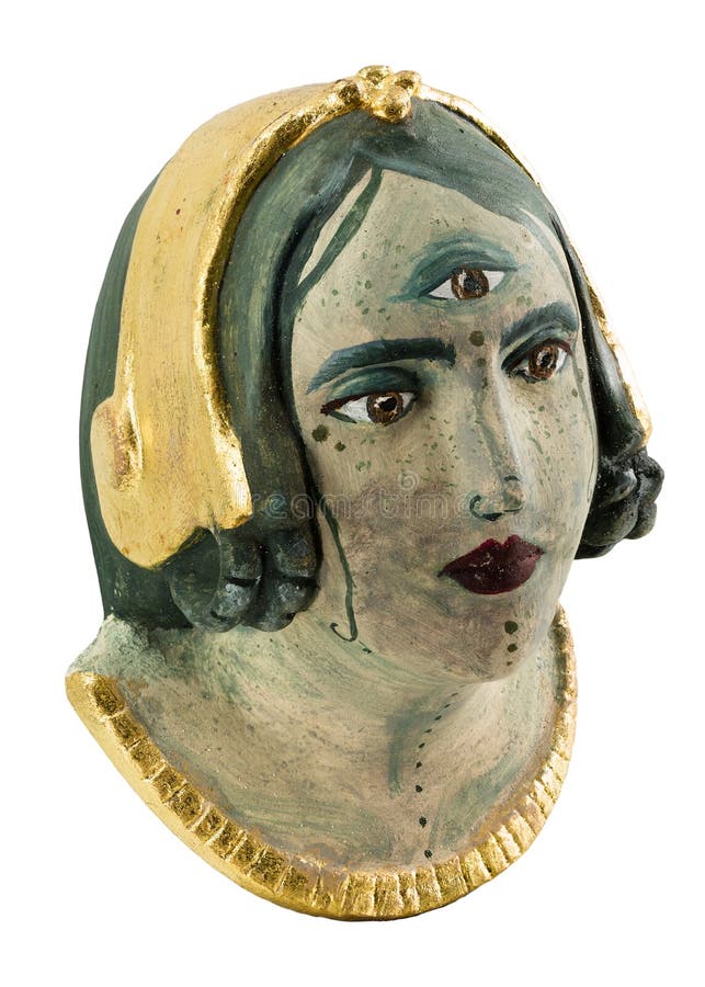 Colourful Handcrafted Small Plaster Bust Stock Image - Image of design ...