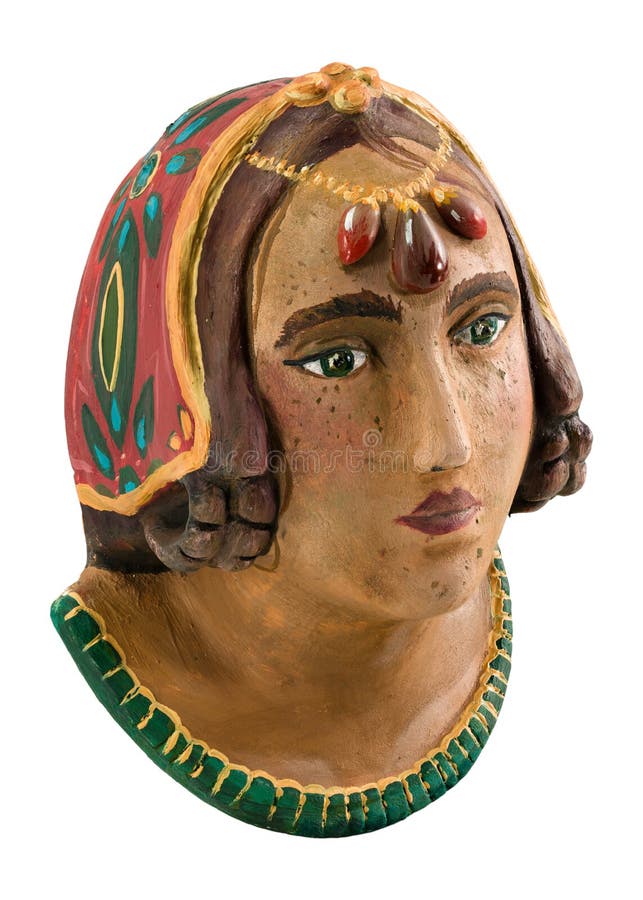 Colourful Handcrafted Small Plaster Bust Stock Image - Image of ...