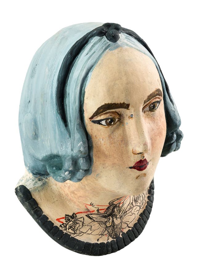 Colourful Handcrafted Small Plaster Bust Stock Photo - Image of bead ...