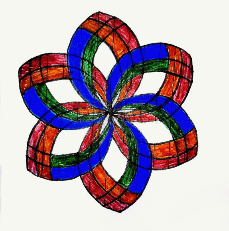 Colourful Handmade Paper Flowers on Light Blue Background Stock Image ...