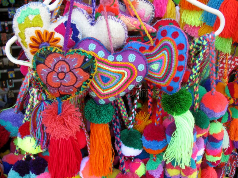 Colourful Handmade Traditional Rug Fabric Abstract Background Stock ...