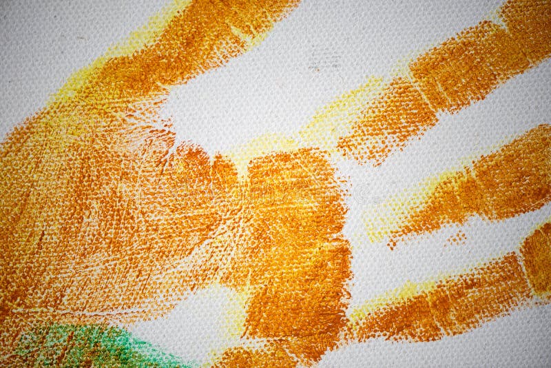 Colourful Handprints of Various Sizes on Canvas Stock Photo - Image of ...