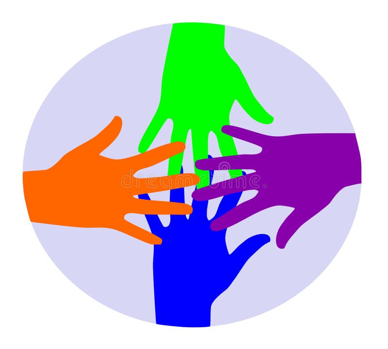 Colourful Hands Connecting. Stock Vector - Illustration of arms ...
