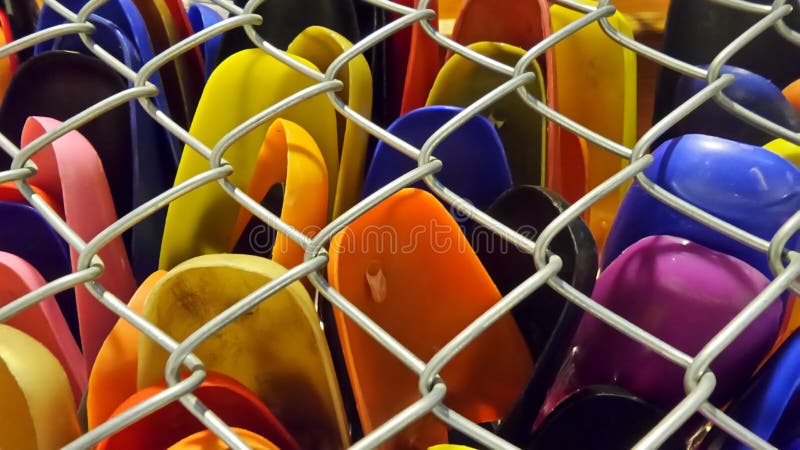 Colourful Hanger in Iron Net Storage Stock Photo - Image of iron ...