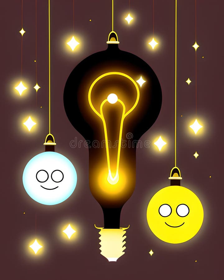 Colourful Happy Lightbulb Background Stock Illustration - Illustration ...
