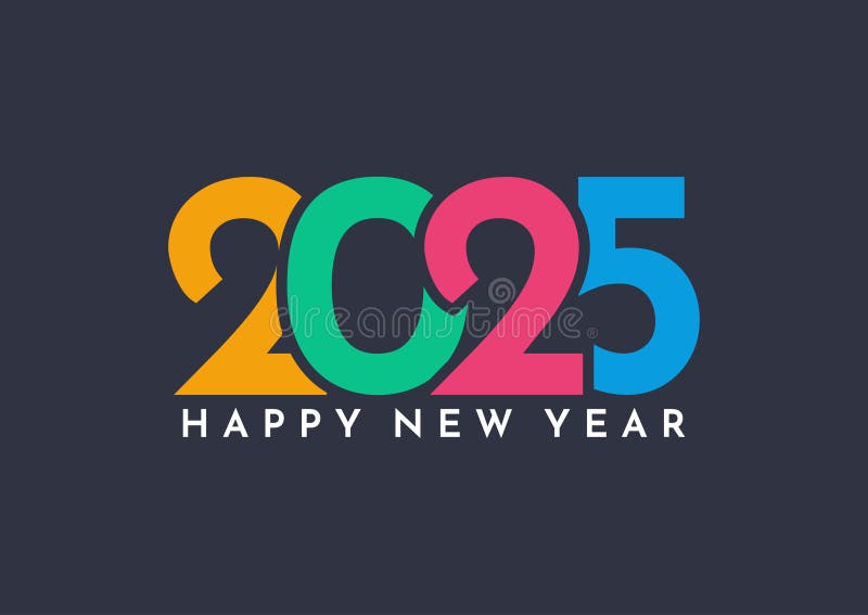 Colourful Happy New Year Text Design Background Stock Vector ...