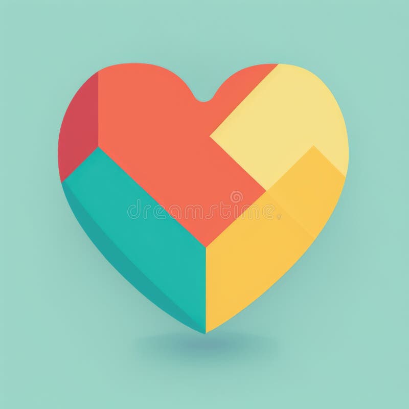Colourful Heart on Blue Background, Created Using Generative Ai ...