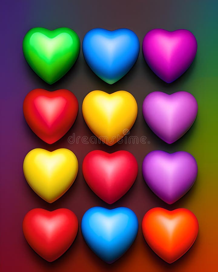 Colourful Hearts Background Stock Illustration - Illustration of lgbtq ...