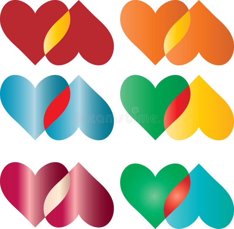 Colourful hearts set stock illustration. Illustration of icon - 7281826