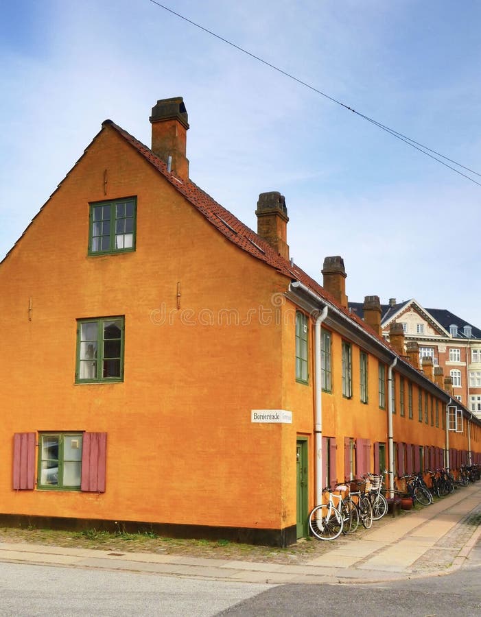 Historic Row Houses, Formerly Naval Barracks, in the Nyboder District of Copenhagen, Denmark ...